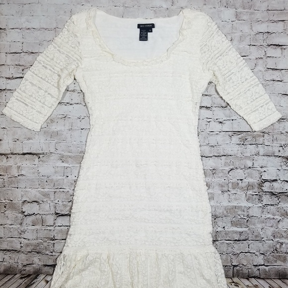 Max Edition | Dresses | Max Edition Lace Ruffle Dress Womens Size ...